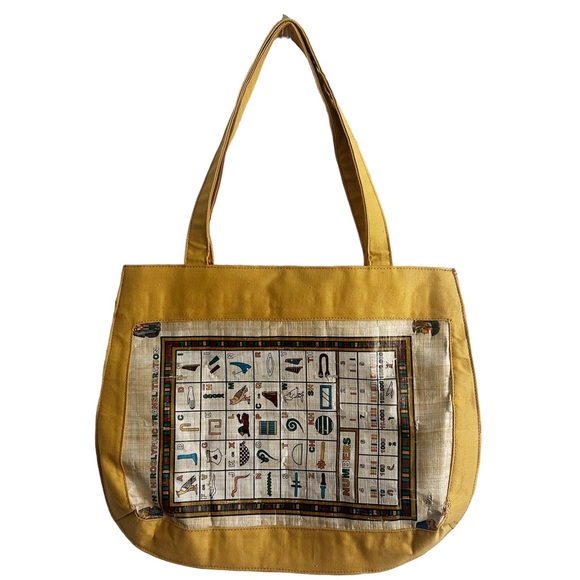 Bags | Egyptian Goldenrod Papyrus Hieroglyphics Tote Bag | Poshmark